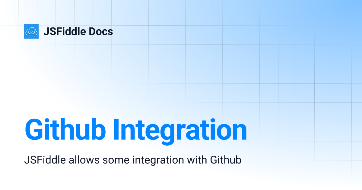 Github Integration | JSFiddle Docs